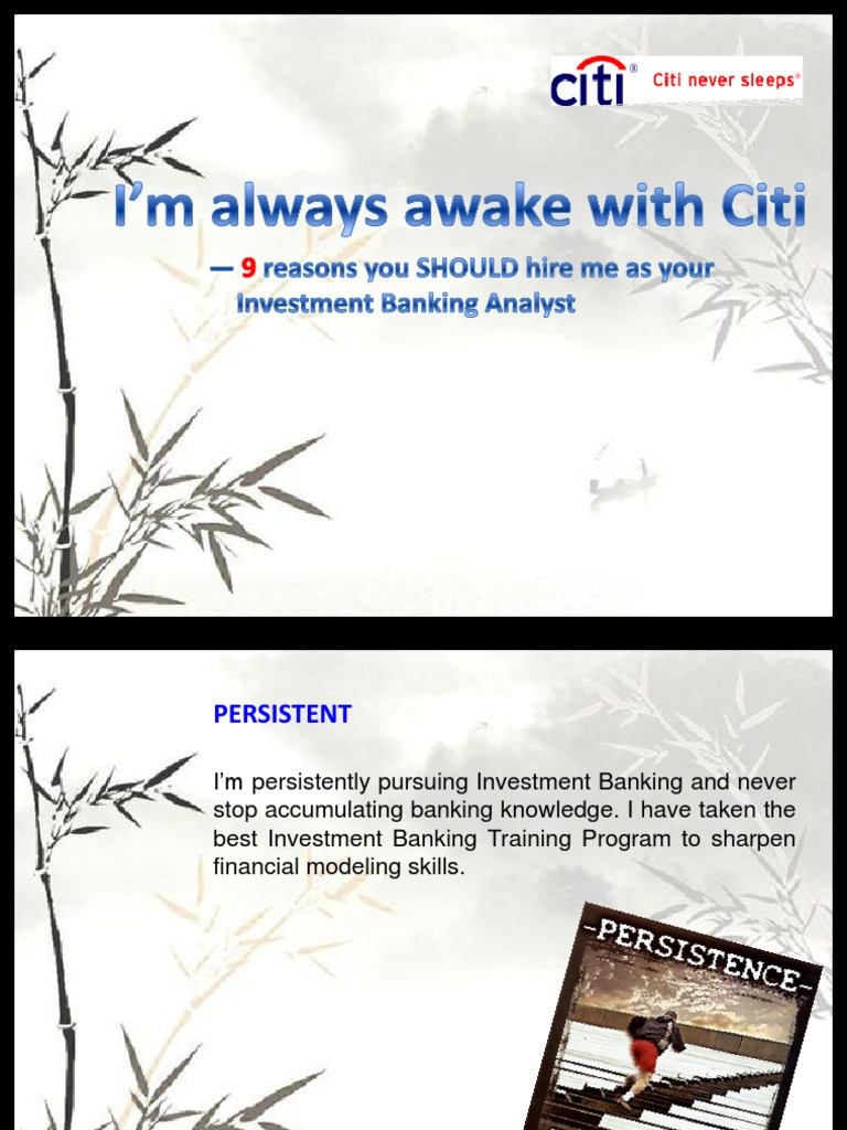 Cover Letter Citi | PDF | Investment Banking | Mergers And Acquisitions