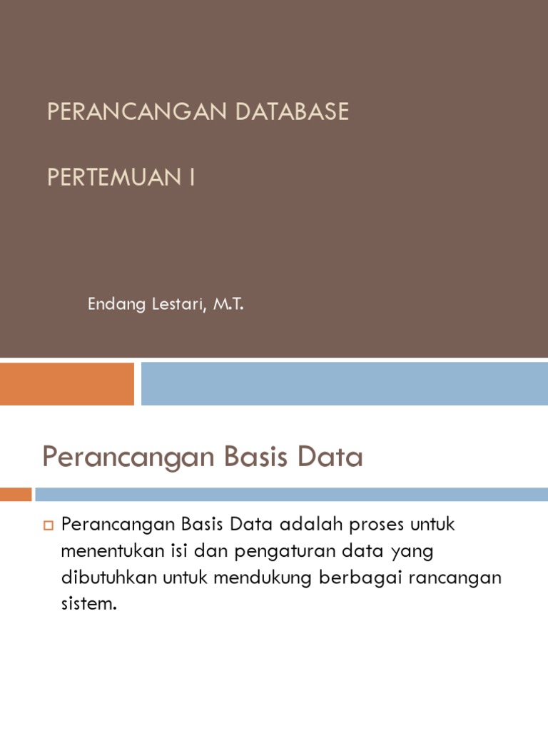 1 Perancangan Database | PDF | Komputer | Teknologi & Rekayasa