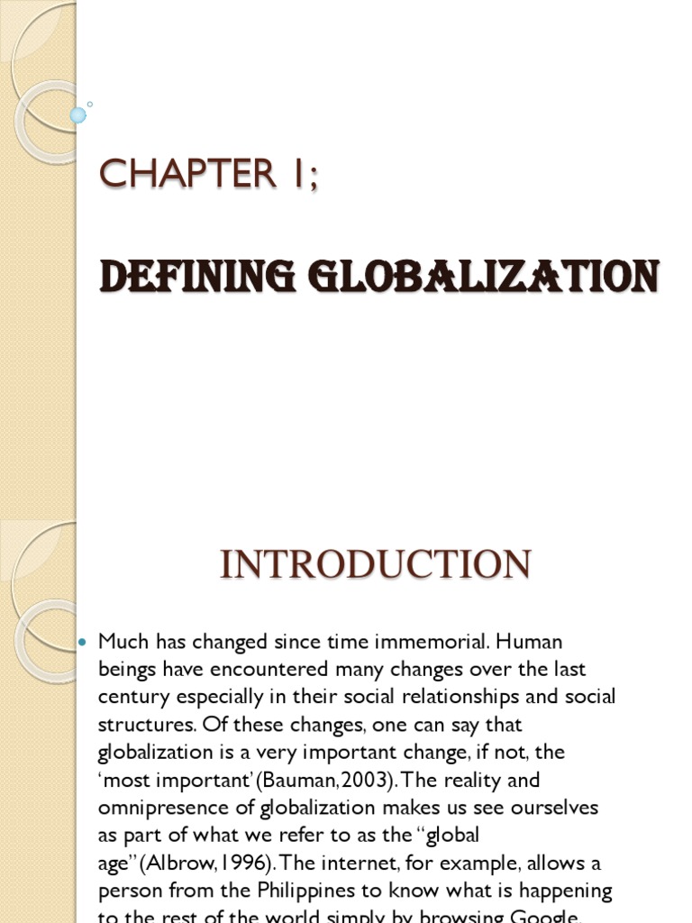 Defining Globalization | PDF | Time | Psychological Concepts