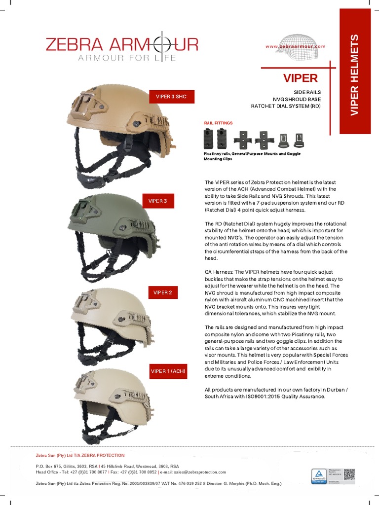 ZEBRA ARMOUR Viper Range | PDF | Military Technology | Equipment