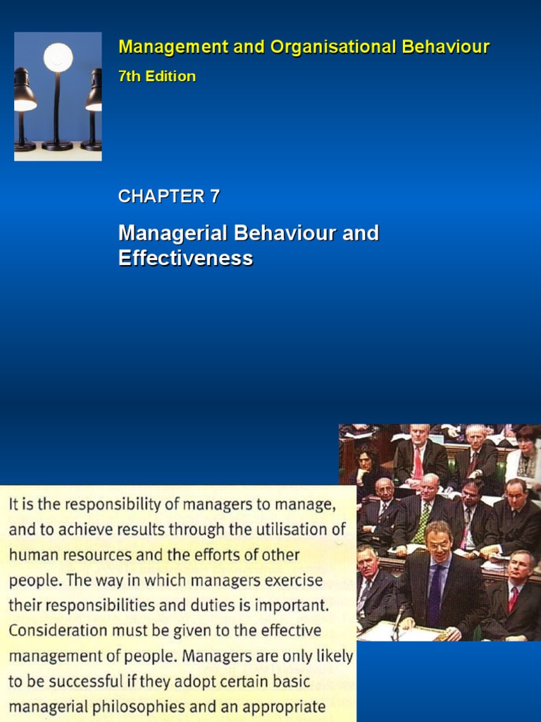 MOB - ch07 Managerial Behaviour and Effectiveness | PDF | Leadership ...