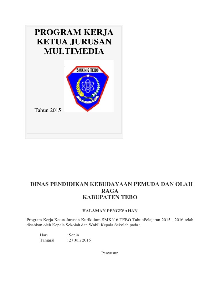 Program Kerja Ketua Jurusan | PDF
