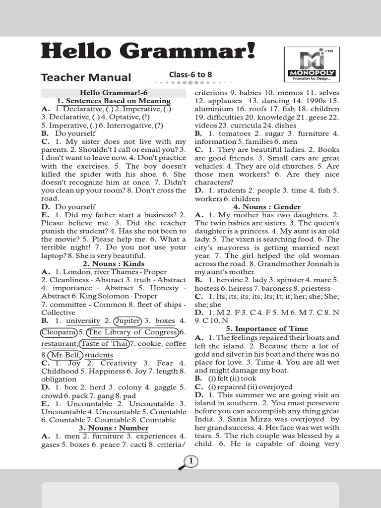 Hello Grammar 6 8 | PDF | Verb | Clause