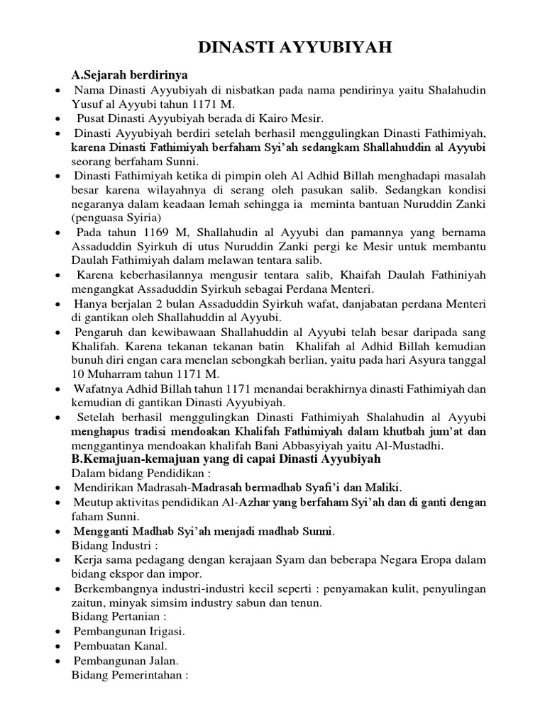 Dinasti Ayyubiyah | PDF