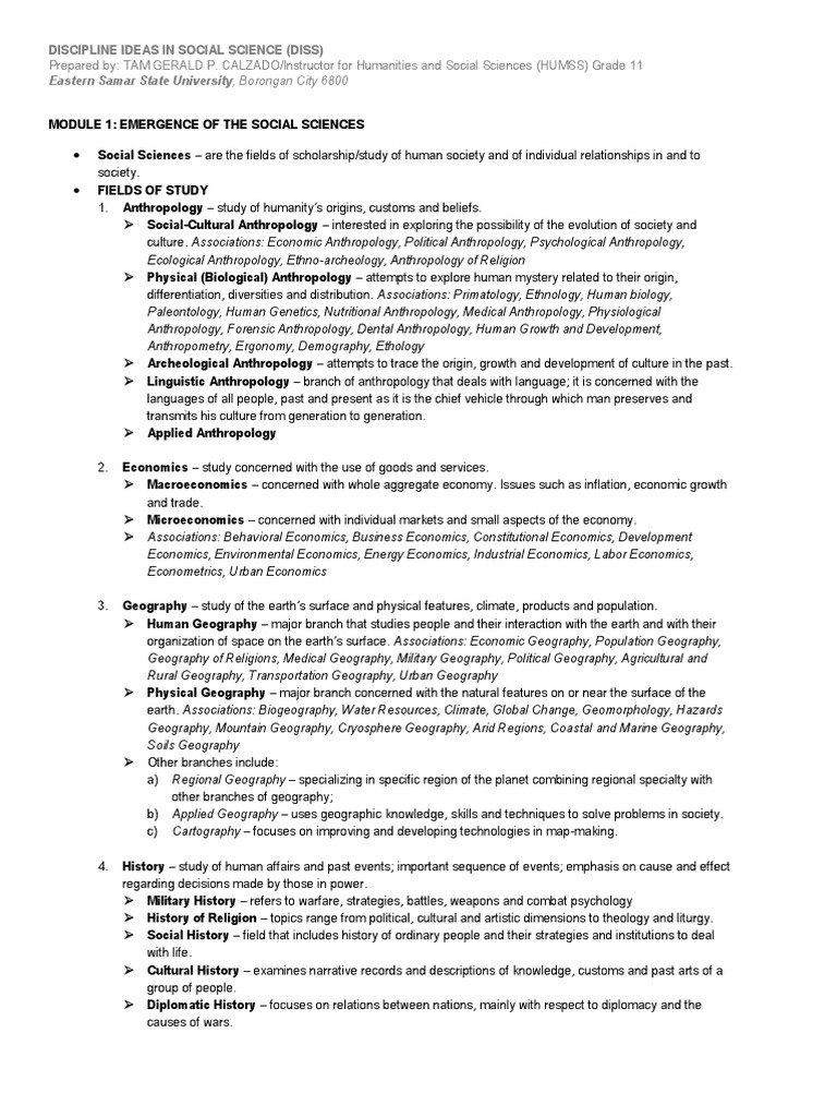 DISS Module 1 | PDF | Geography | Linguistics