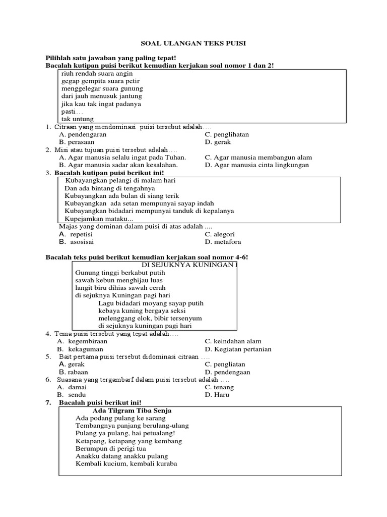 Soal Puisi | PDF