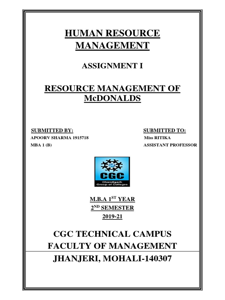 MBA Assignment Front Page Format | PDF