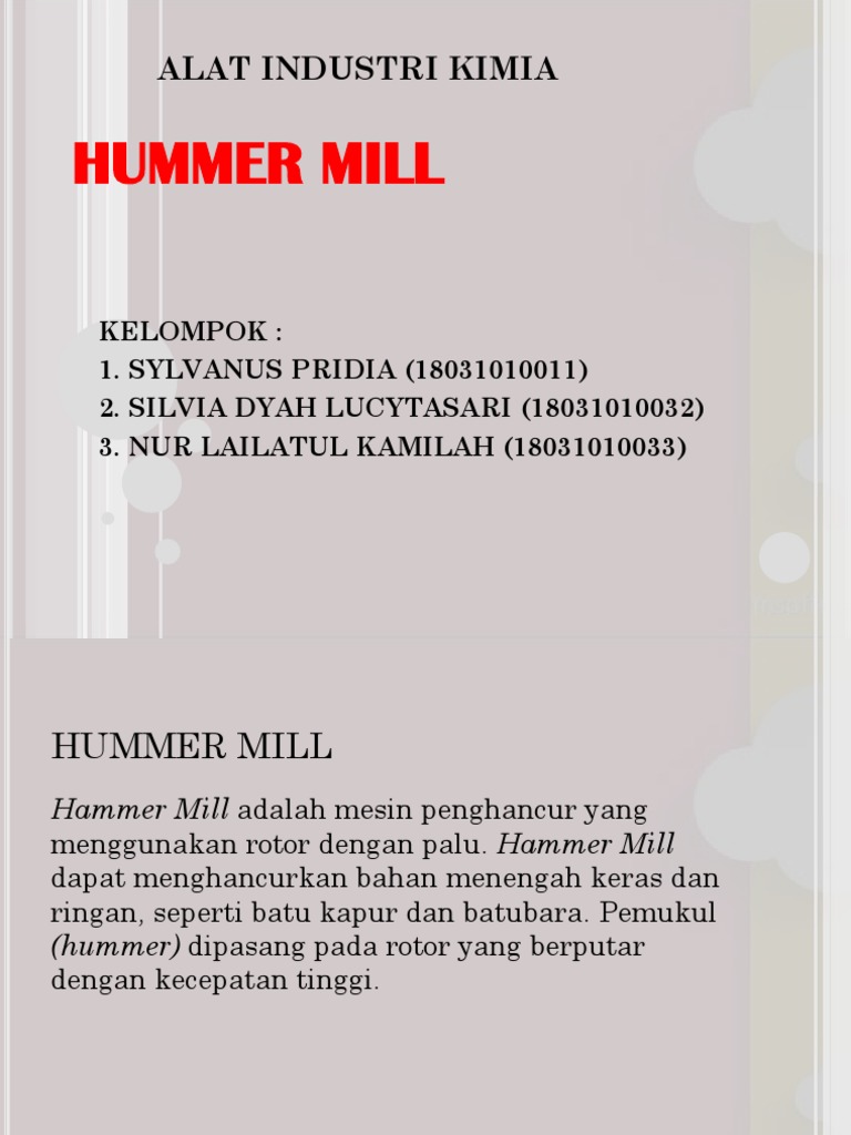 Hummer Mill | PDF