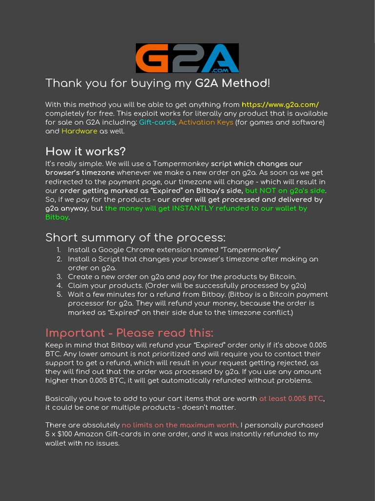 G2A Method | PDF | Bitcoin | Software