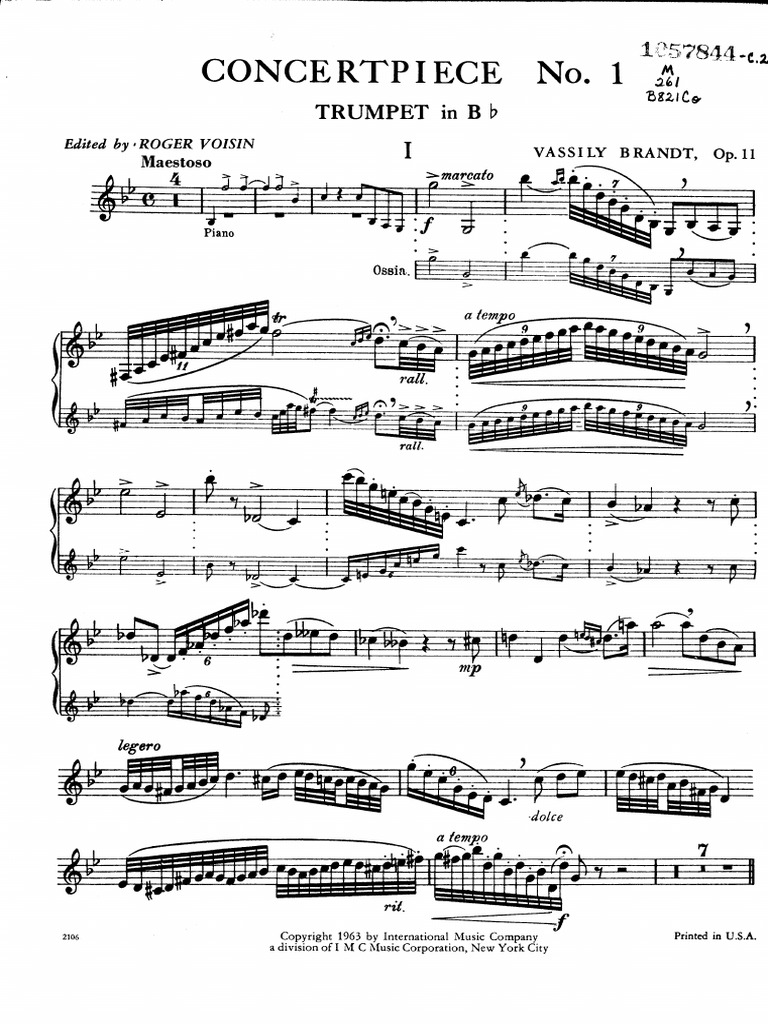 Vassily Brandt - Concertpiece No.1 - Trumpet Part | PDF