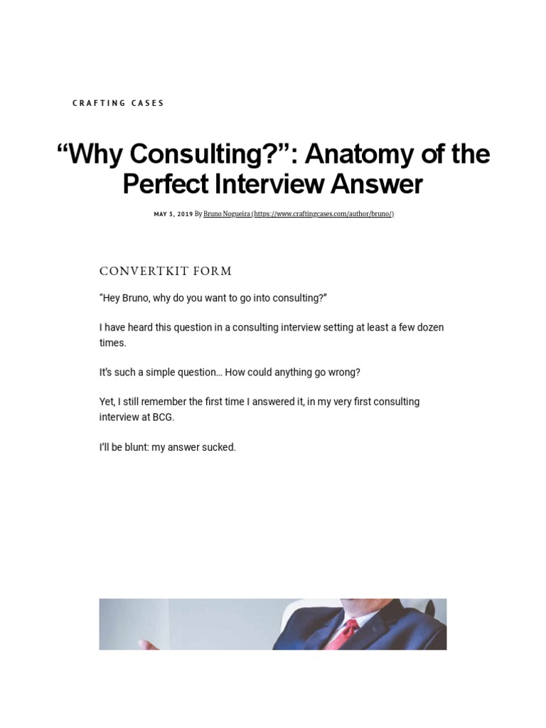 Why Consulting - Anatomy of The Perfect Interview Answer | PDF ...