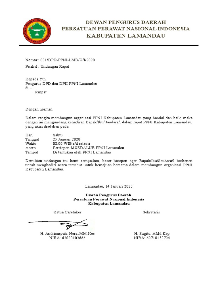 Undangan-rapat-PPNI Lamandau | PDF