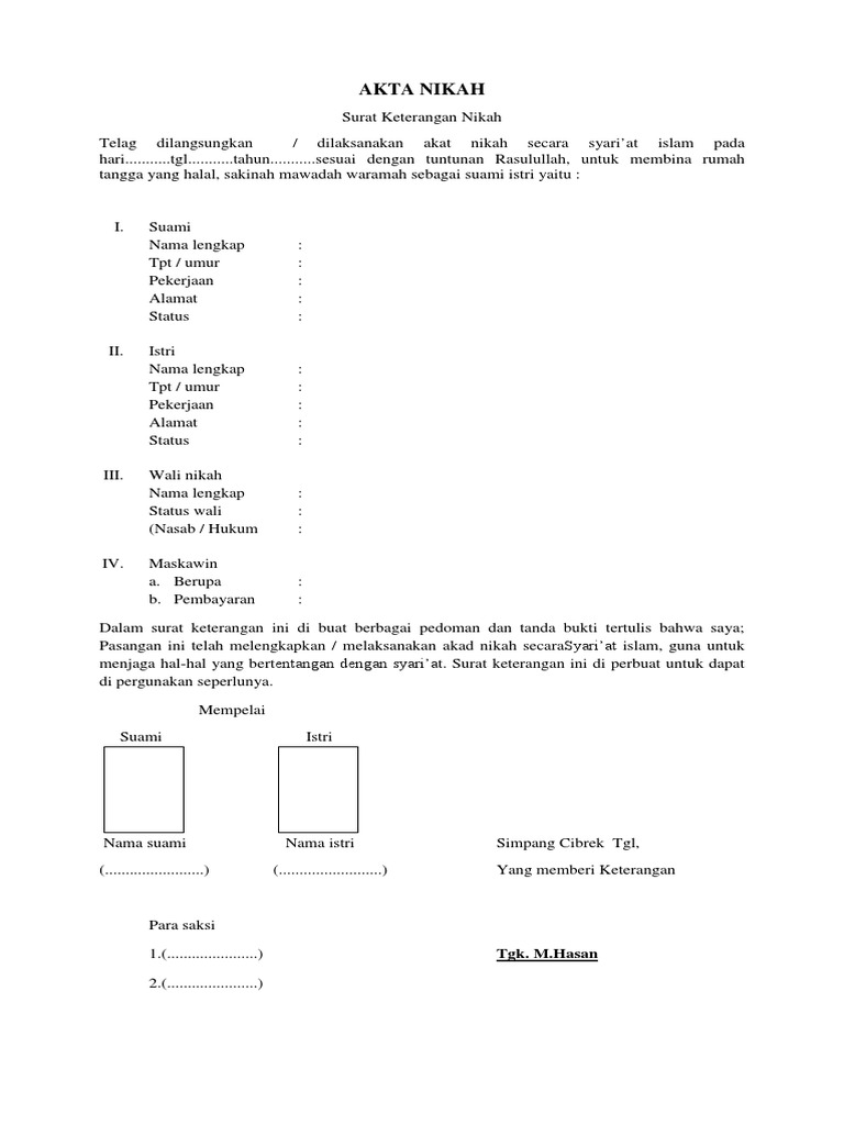 Akta Nikah | PDF