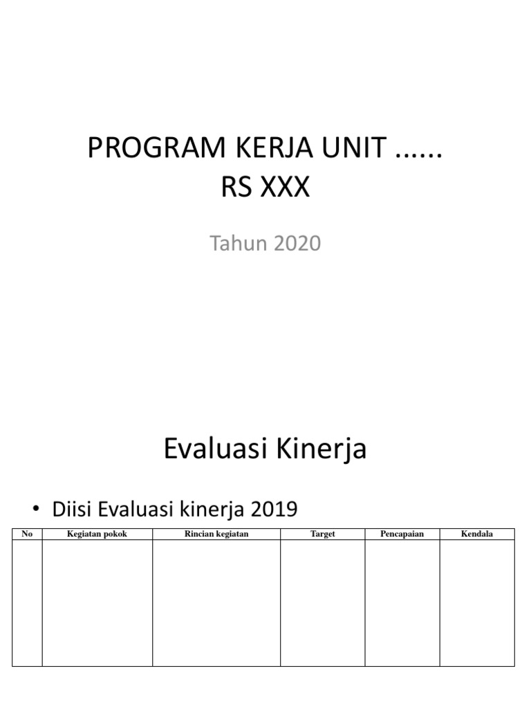 Format Program Kerja Unit | PDF