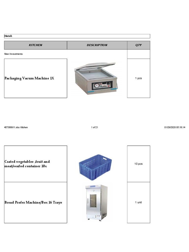 Kitchen Capex 2018 | PDF | Kitchen | Home Economics
