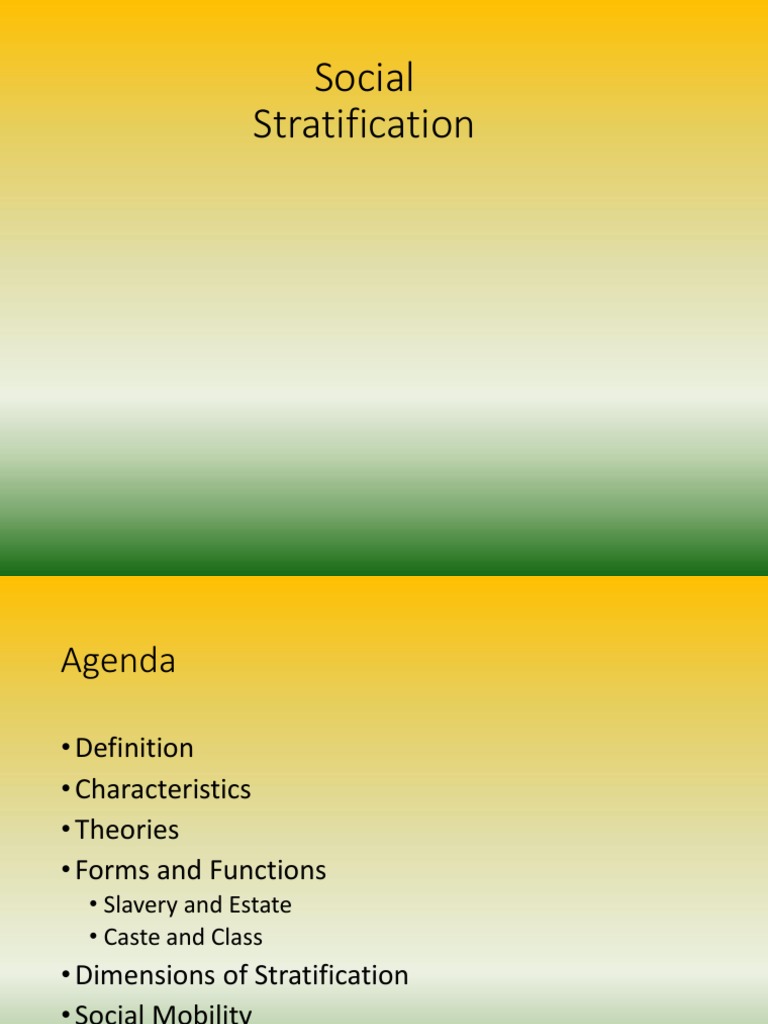 Social Stratification PowerPoint | PDF | Social Stratification | Social ...