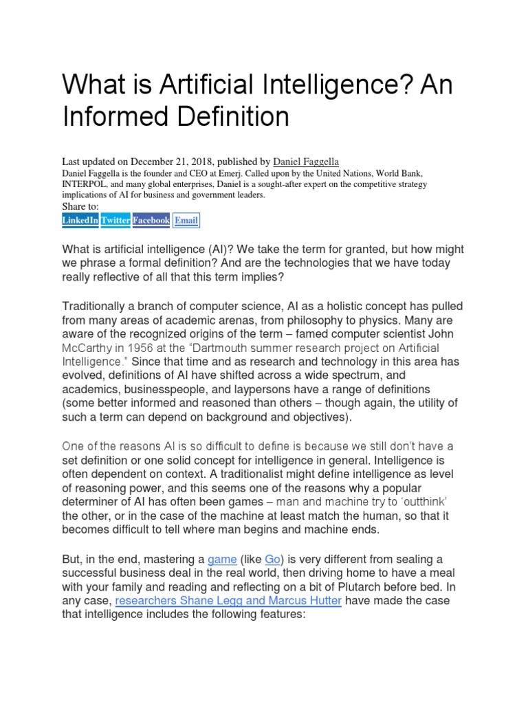 What Is Artificial Intelligence | PDF | Artificial Intelligence ...