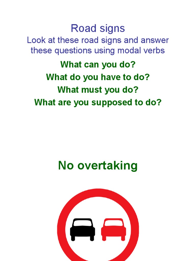 Road Signs: Look at These Road Signs and Answer These Questions Using ...