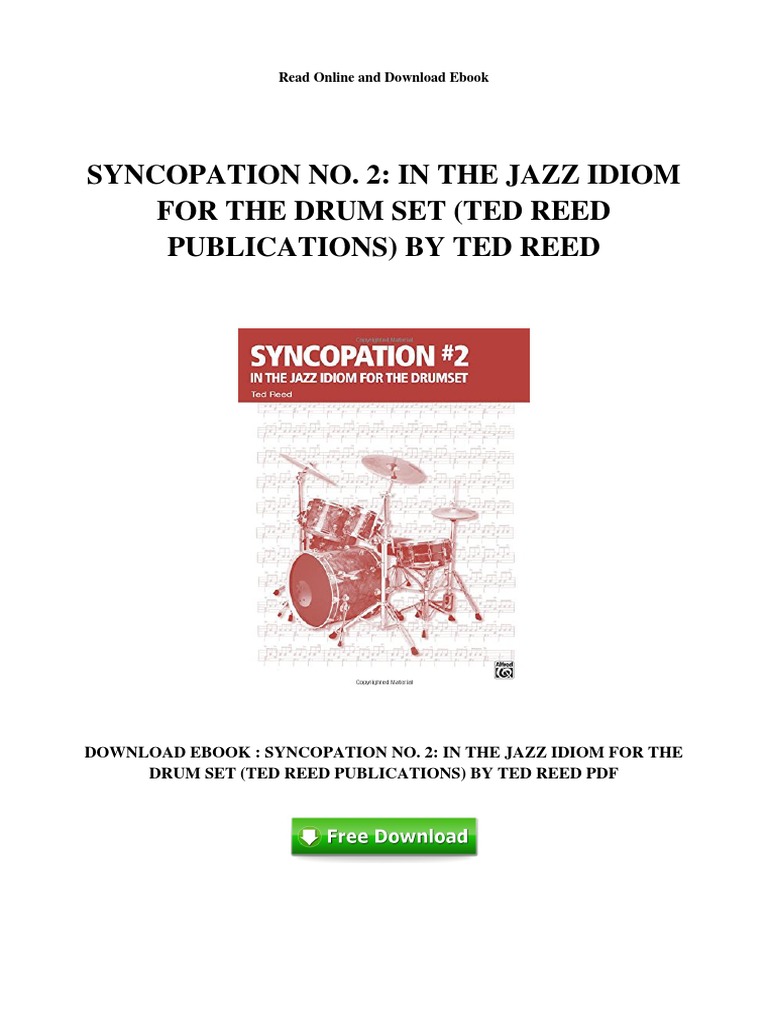 Syncopation No 2 in The Jazz Idiom For The Drum Set Ted Reed ...