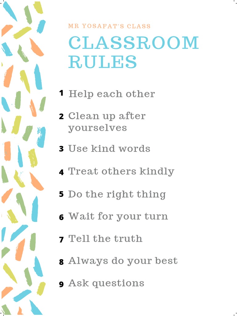 Classroom Rules Poster PDF | PDF | Self-Improvement