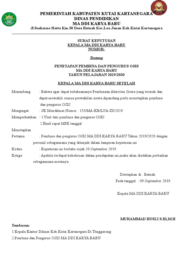 Contoh Program Kerja Osis | PDF