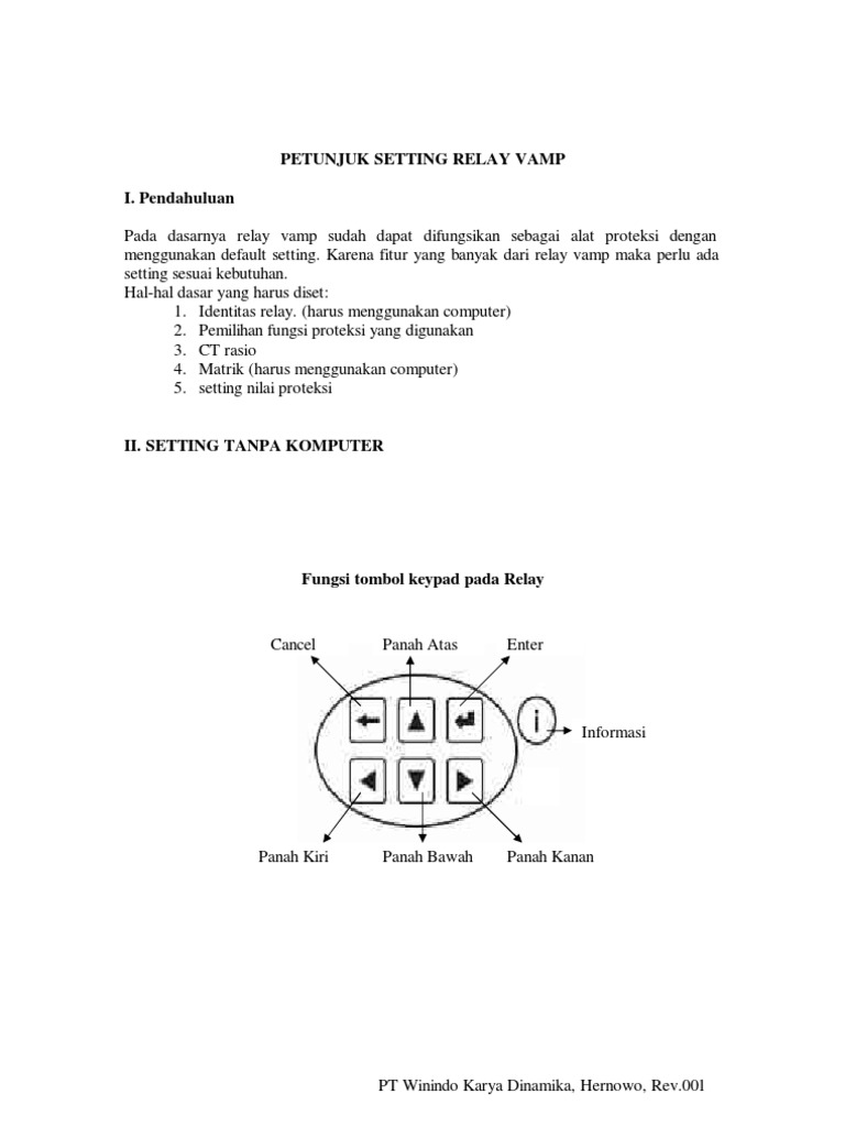 Microsoft Word - Petunjuk Setting Relay Vamp - Doc1 | PDF