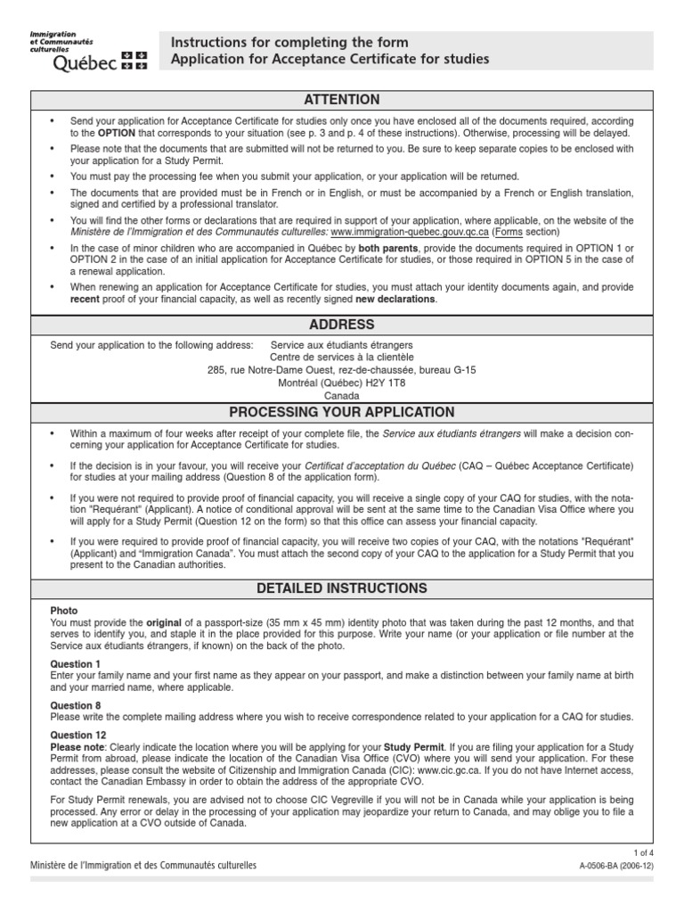 Guidelines For Caq | PDF | Cheque | Passport
