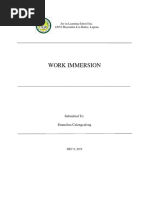 Work Immersion | PDF | Curriculum | Partnership