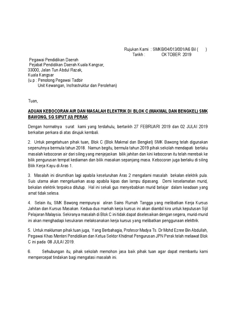 Contoh Surat Aduan Buku - SamanthaabbGates