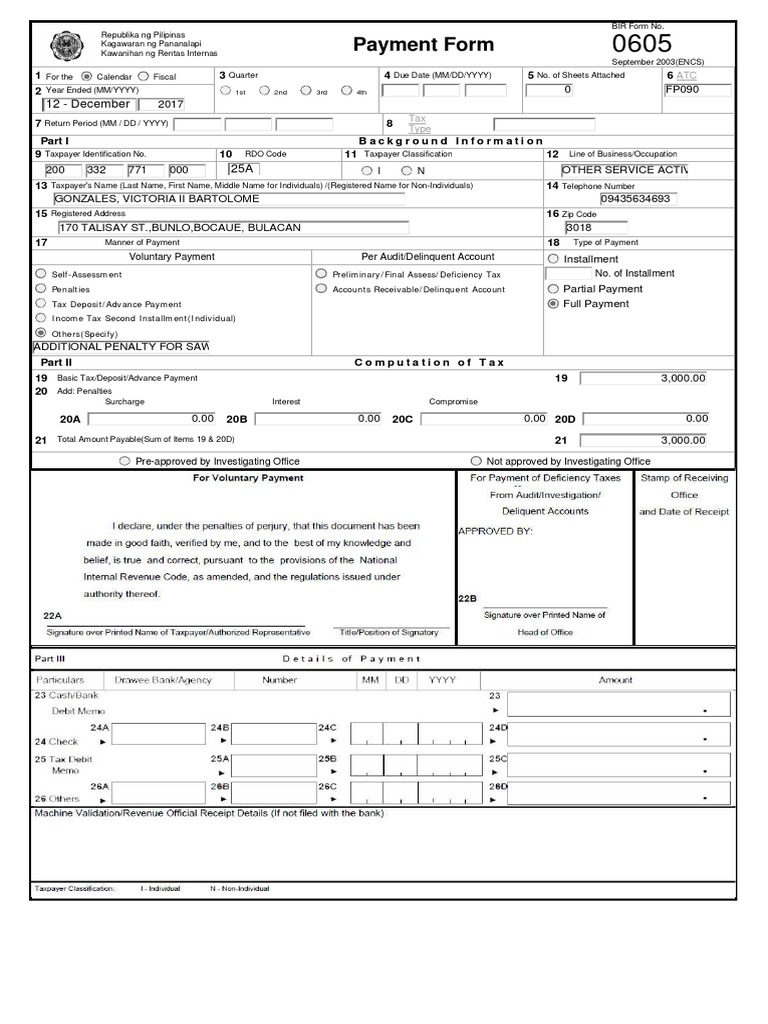Form 0605 PDF | PDF | Taxpayer | Taxation