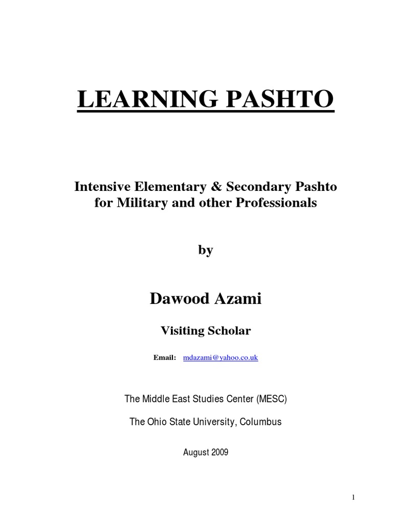 Pashto Course Azami | PDF | Grammatical Gender | Grammatical Number