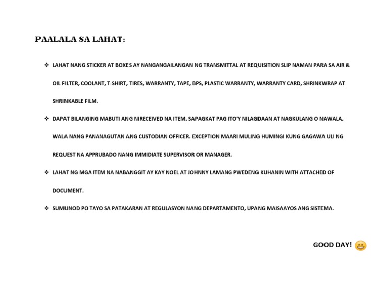 Babala/warning Sample | PDF