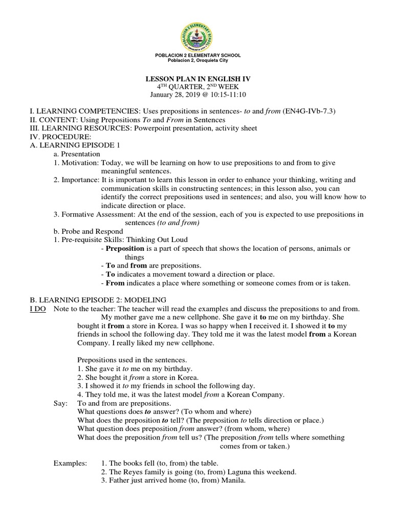 LESSON PLAN in English 4 | PDF | Lesson Plan | Semiotics