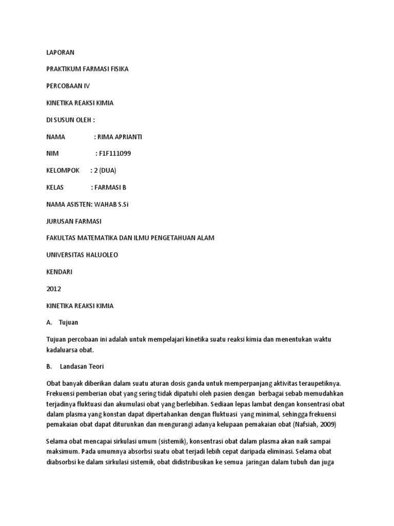 Contoh Praktikum KFD 1 | PDF