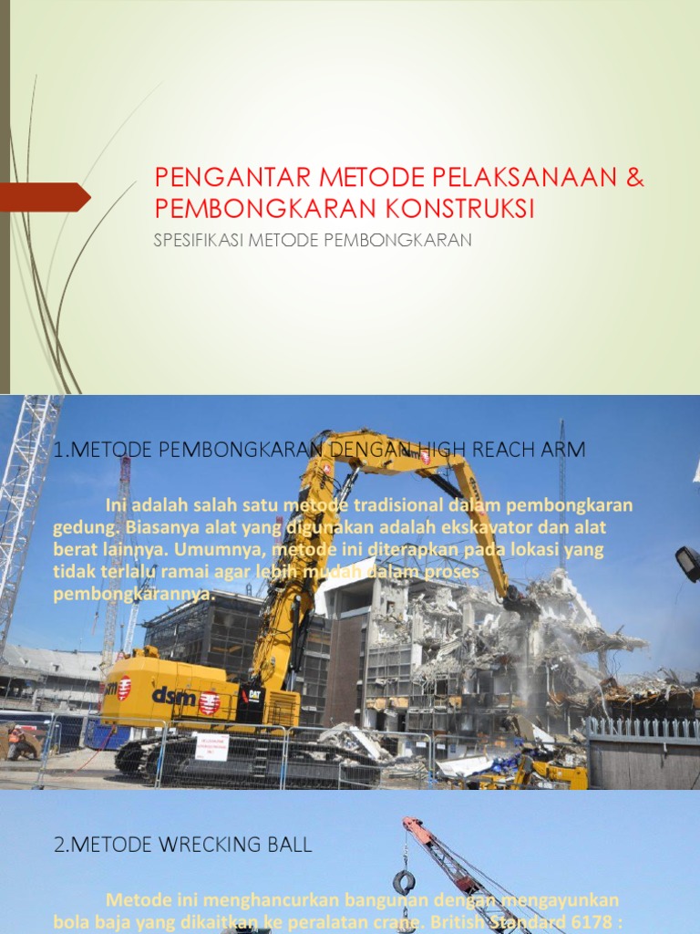 Pengantar Metode Pelaksanaan & Pembongkaran Konstruksi | PDF