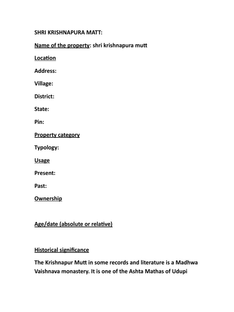 Muslim House Krishnapura Mutt Sural Palace | PDF | Religion And Belief