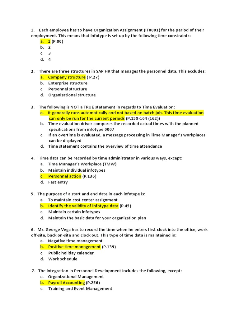 Soal Sap Hr050 Pdf Payroll Human Resources