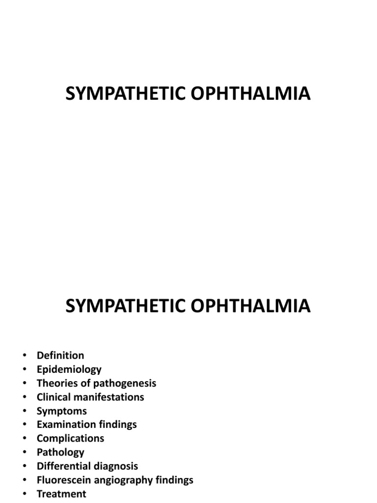 Sympathetic Ophthalmia | PDF | Immunology | Medical Specialties
