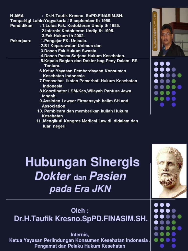 S11 Hubungan Sinergis Dokter Pasien Problematika (DR, Taufik Kresna SPPD) | PDF