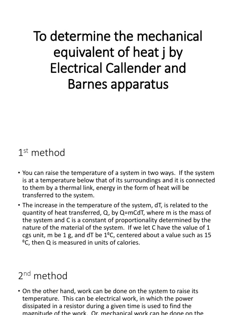 Mechanical Equivalence of Heat | PDF | Heat | Temperature