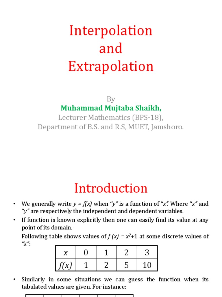 Interpolation, Extrapolations and Difference Operators | PDF ...