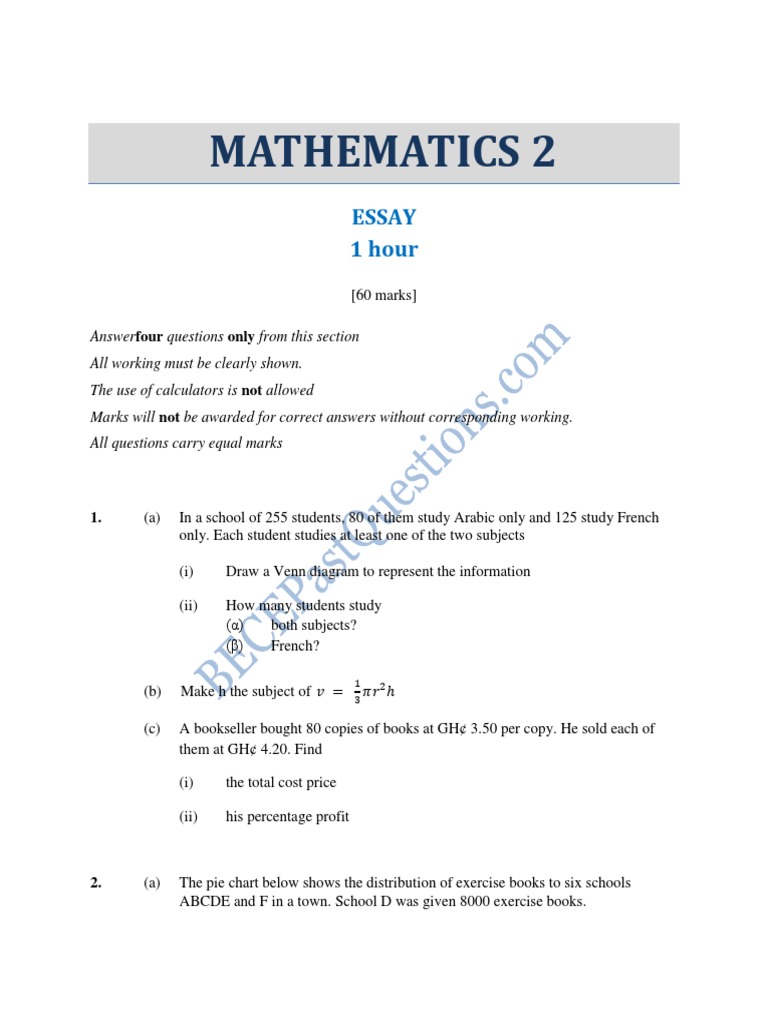 Bece Past Questions Answers 2011 Maths Part2 Questions | PDF | Geometry ...
