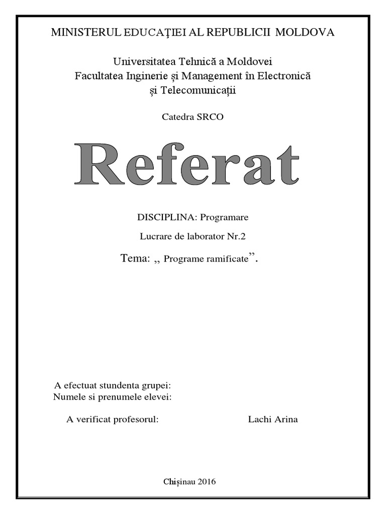 Laborator Nr. 2 Programare V3 Prof Lachi Arina | PDF