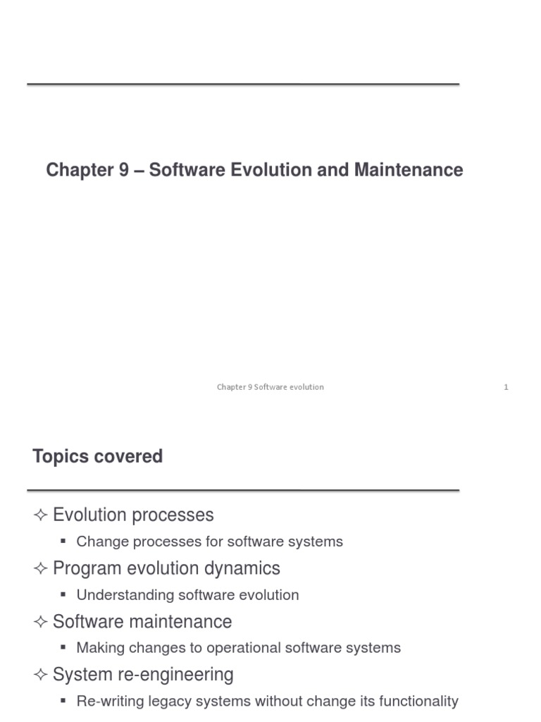 LEcture 9 (Software Evolution) | PDF | Evolution | System