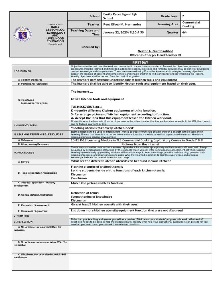 DLL Format For TLE | PDF | Educational Assessment | Learning