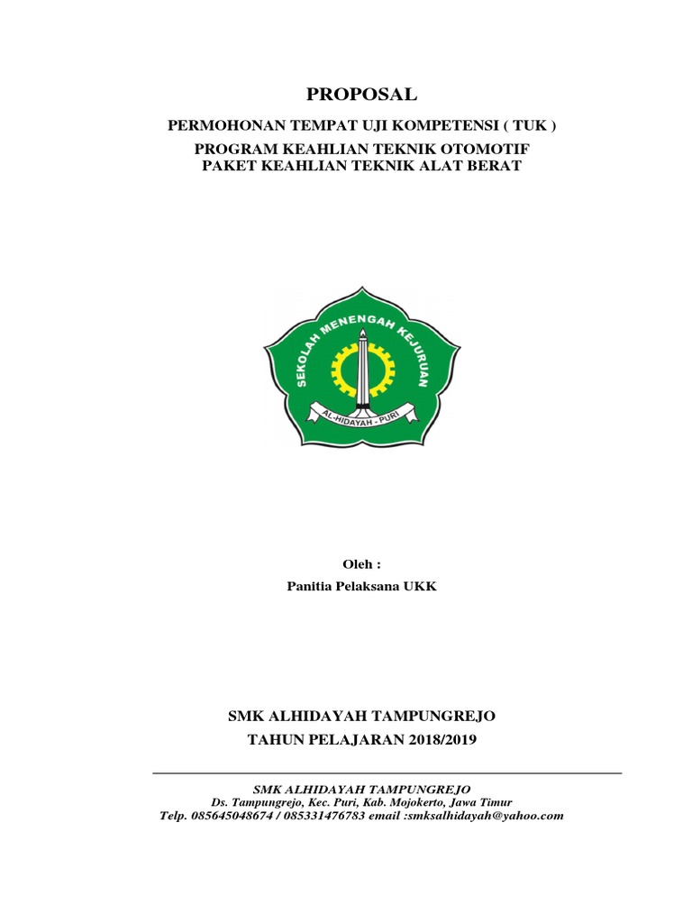 Permohonan TUK UKK SMK Al Hidayah | PDF