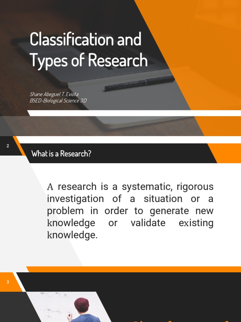 Chapter2 Research Classification and Types of Research Eviota | PDF ...