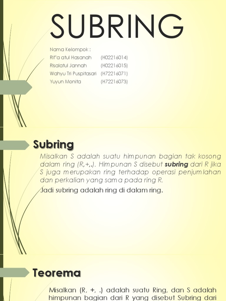 SUBRING | PDF