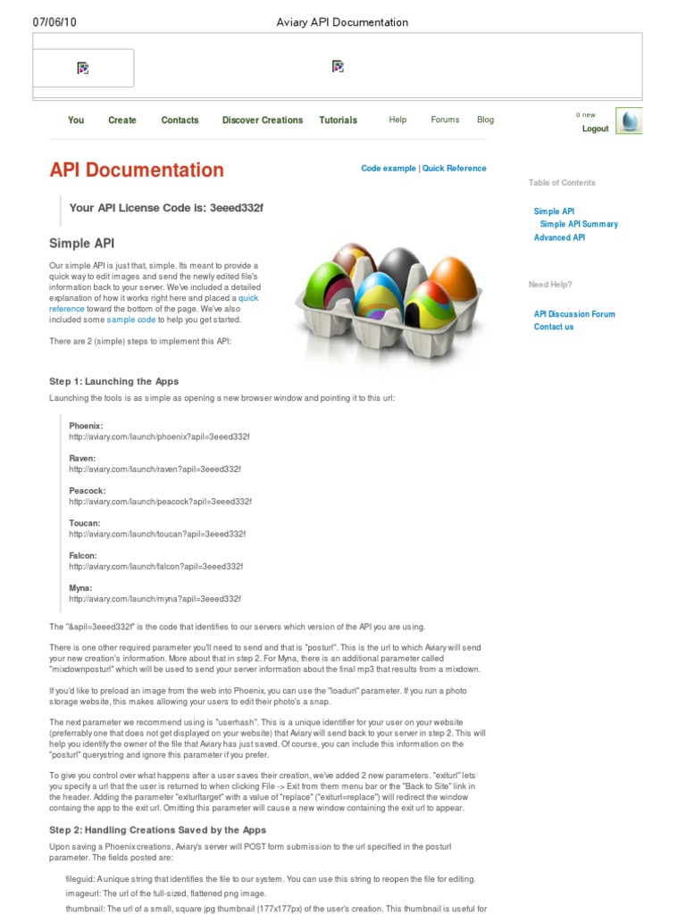 Aviary API Documentation | PDF | Application Programming Interface ...