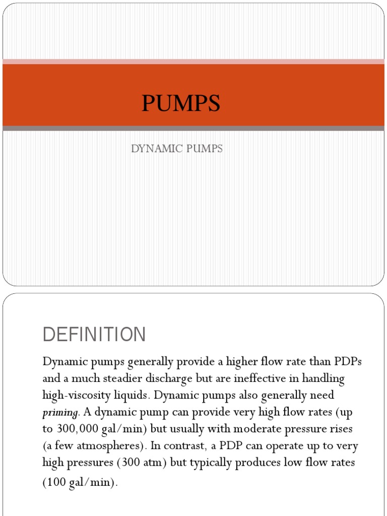 Dynamic Pumps | PDF | Pump | Chemical Equipment